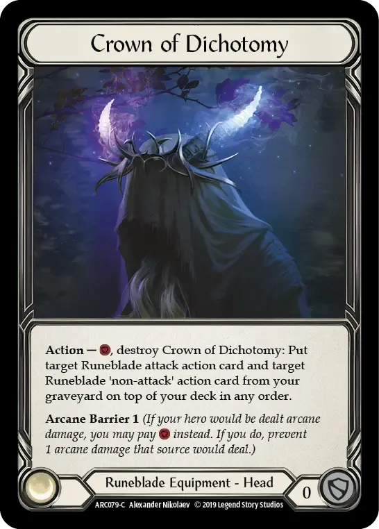ARC079-CF Crown of Dichotomy Card - Flesh and Blood TCG ARC079-CF Crown of Dichotomy Card - Flesh and Blood TCG
