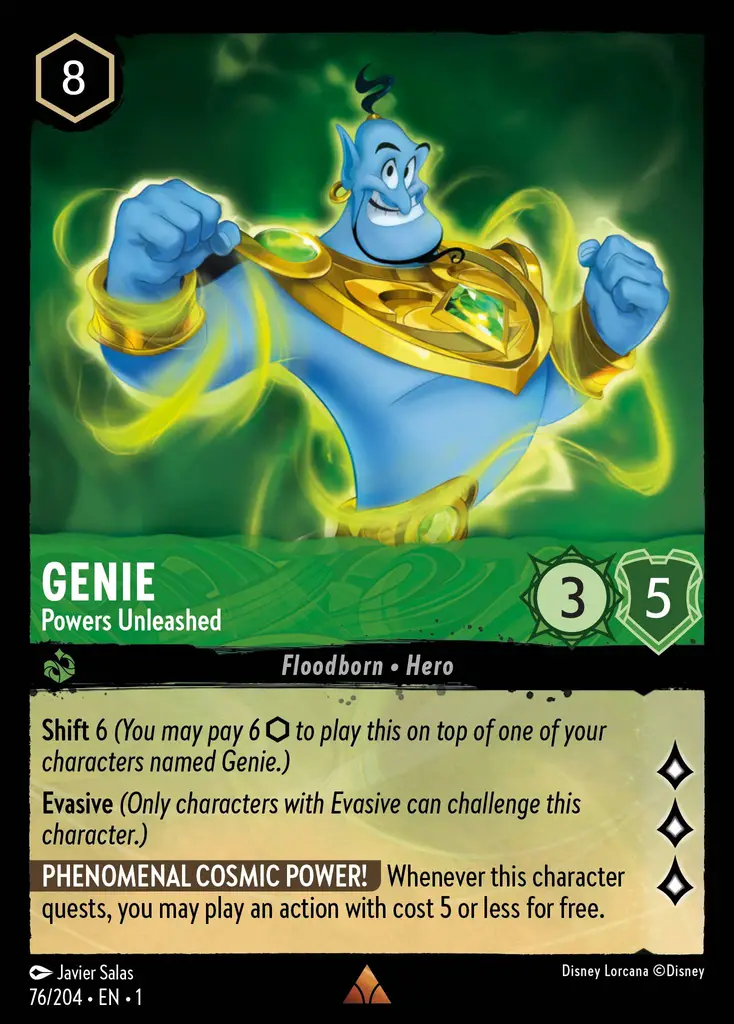 001-076 Genie - Powers Unleashed Lorcana Card | Disney Lorcana 001-076 Genie - Powers Unleashed Lorcana Card | Disney Lorcana